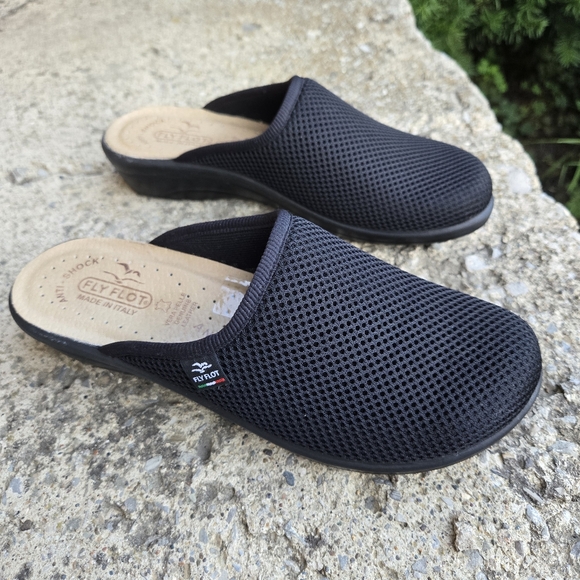 Fly Flot | Shoes | Fly Flot Black Mesh Clog Womens 398 Anatomic Sole ...
